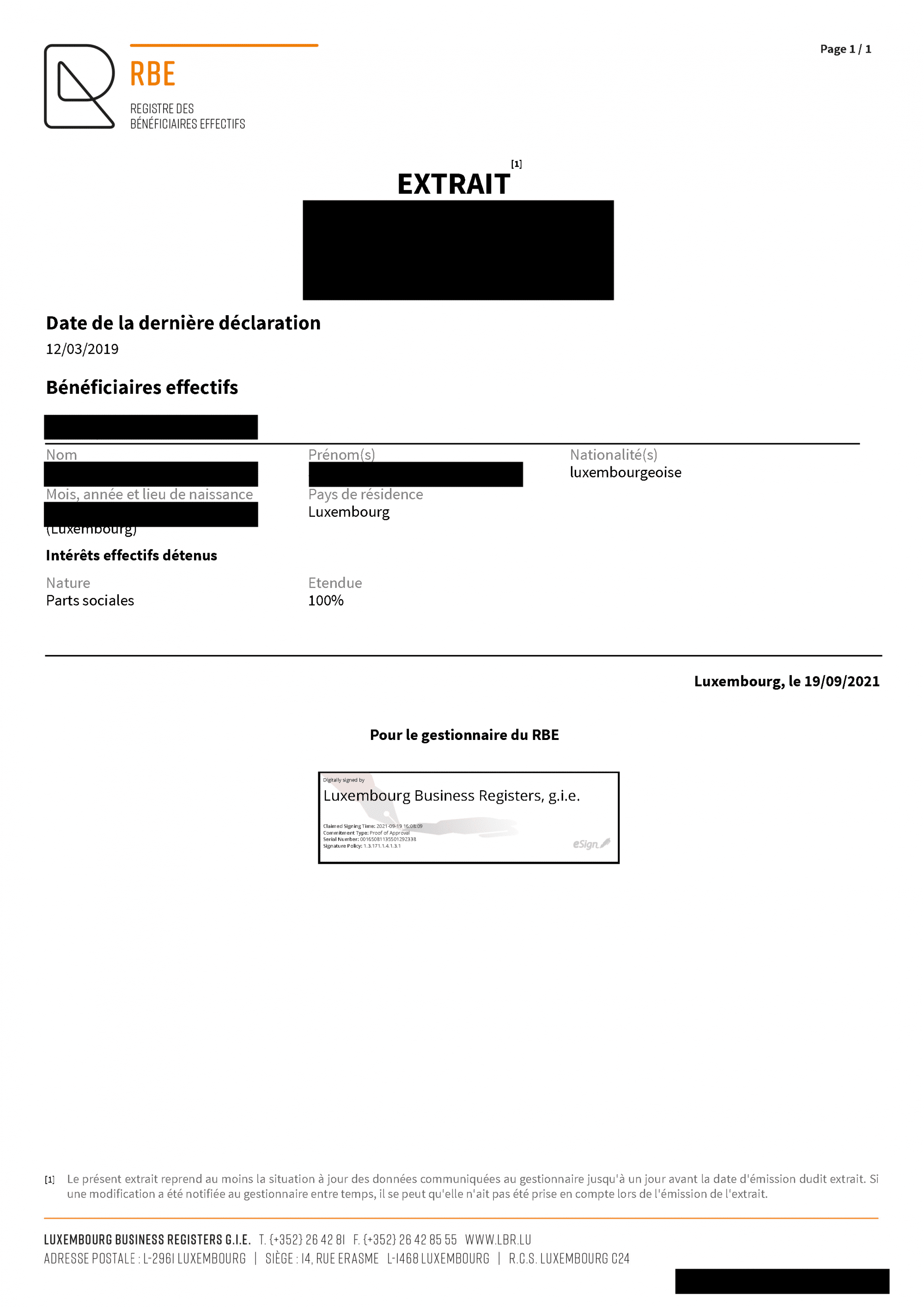 Luxembourg – UBO [Company] – Crowdestate